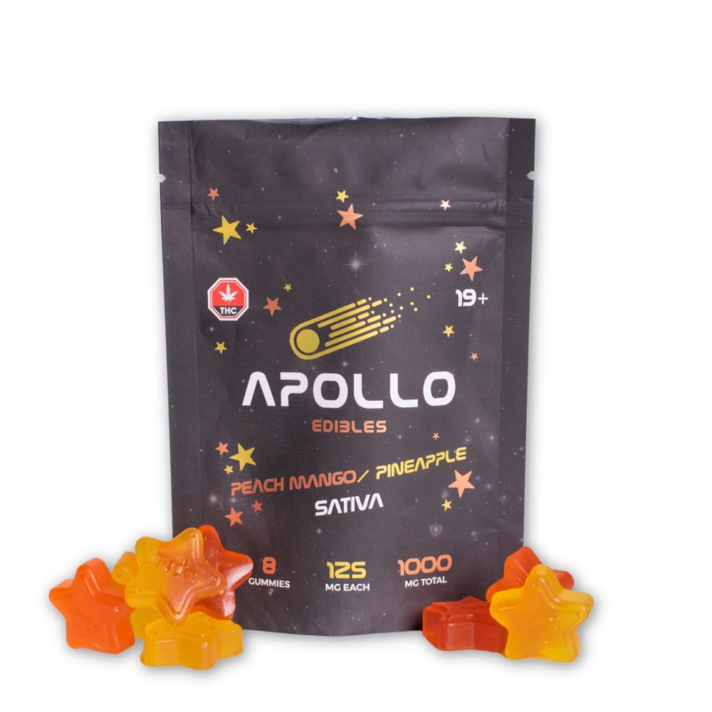 Apollo Edibles – Peach Mango/Pineapple Shooting Stars 1000mg THC Sativa ...
