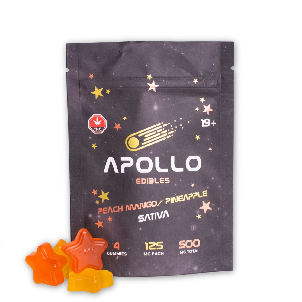 Apollo Edibles – Peach Mango/Pineapple Shooting Stars 500mg THC Sativa ...