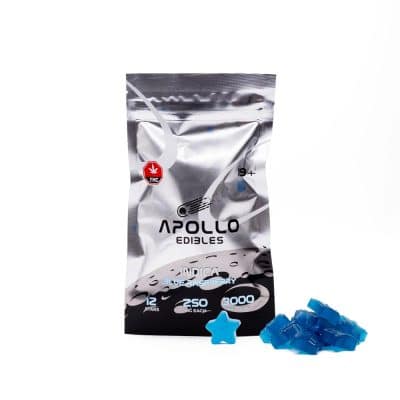 Apollo Edibles – Blue Raspberry Shooting Stars 3000mg THC Indica | Buy ...