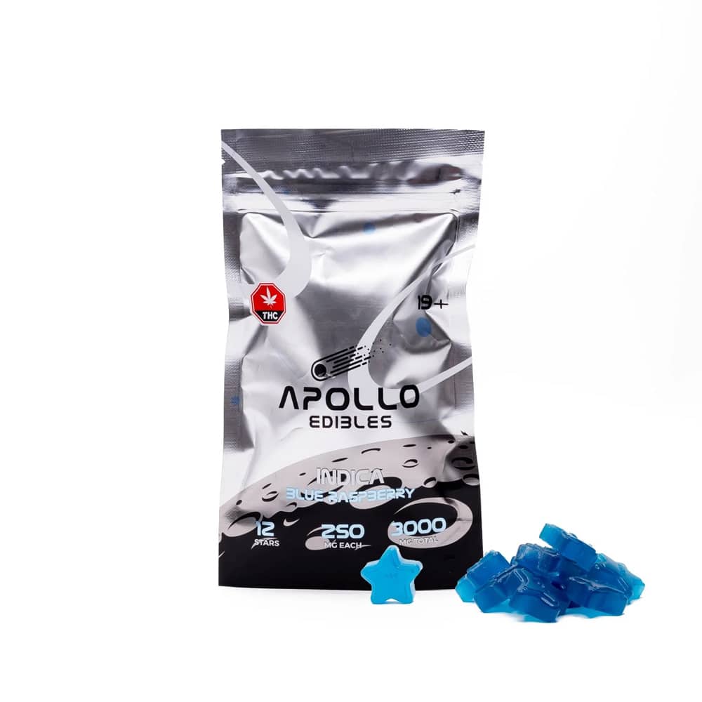 Apollo Edibles – Blue Raspberry Shooting Stars 3000mg THC Indica | Buy ...
