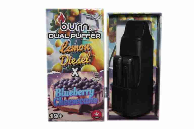 Burn 6 Gram Dual Chamber Disposable Vape – Lemon Diesel x Blueberry ...